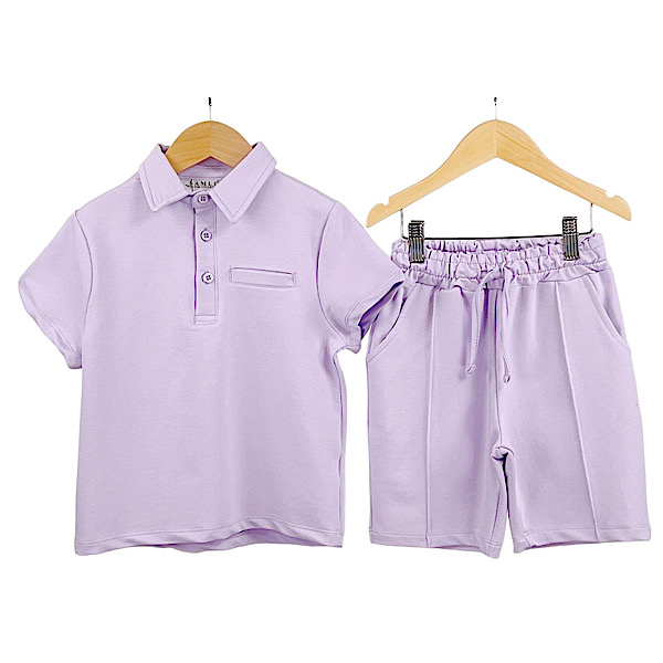 Samli Lilac Co Ord Shirt And Piped Shorts Set 2 8